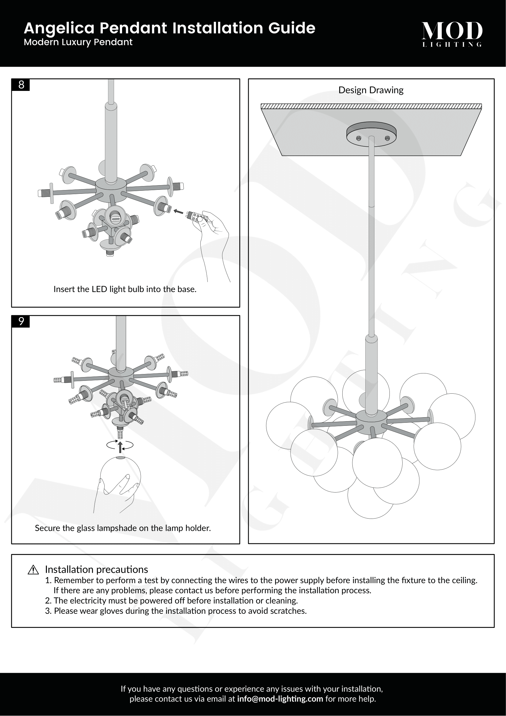 Angelica Pendant Installation Guide